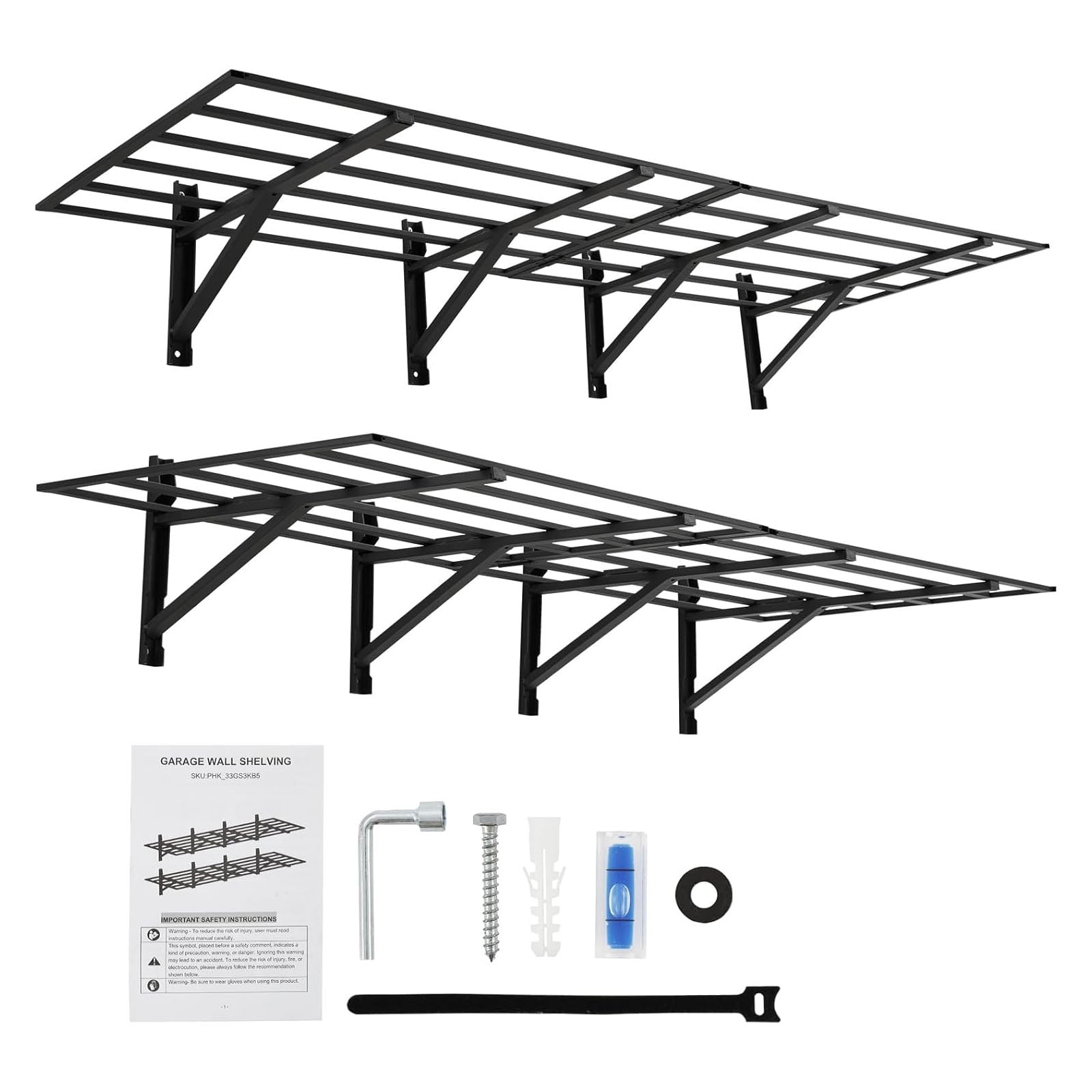 Ladcaser 2 Pack Garage Storage Shelving Wall Mounted,1600 Lbs Heavy ...