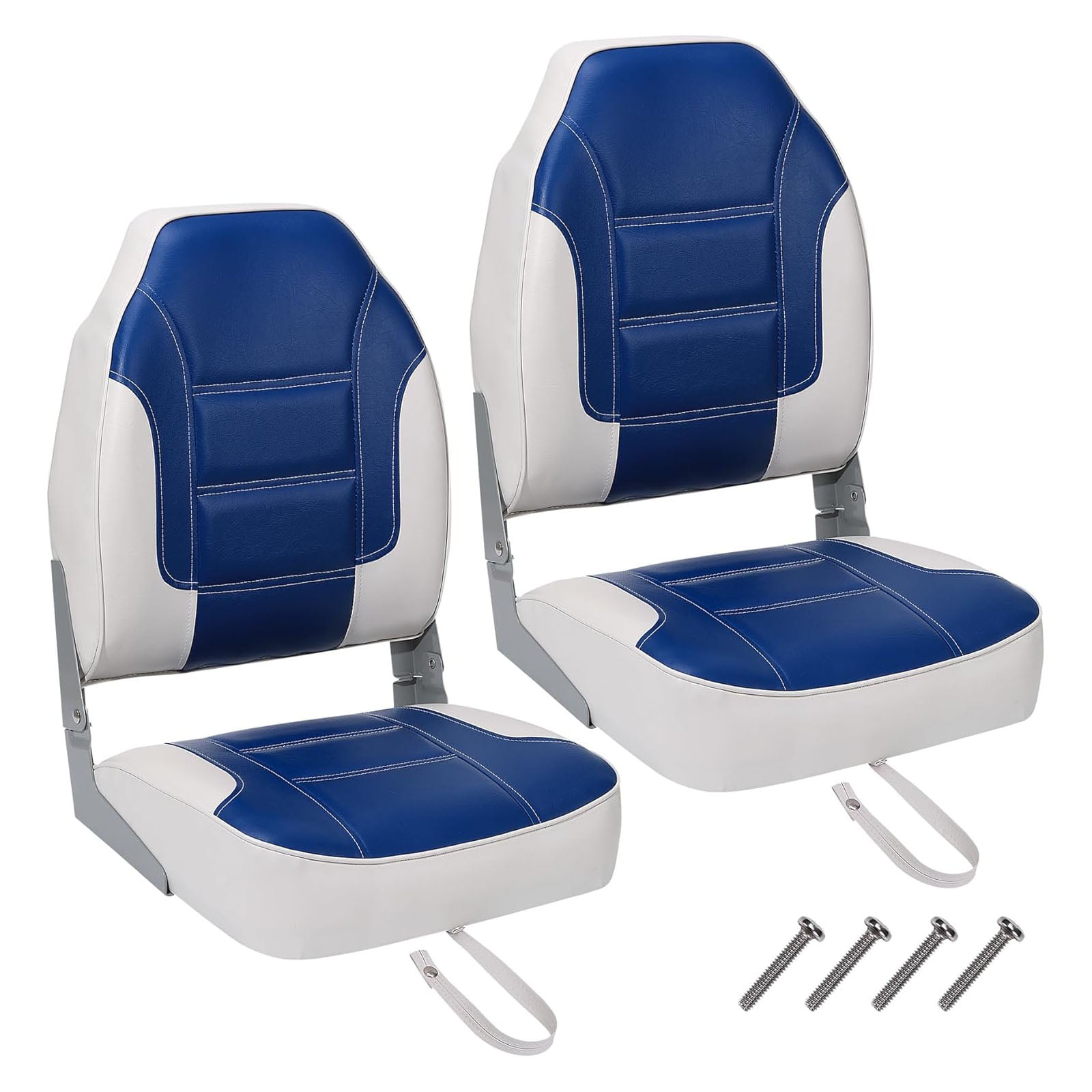 Ladcaser 2 Pack Premium High Back Folding Boat Seat, Marine Seats for ...