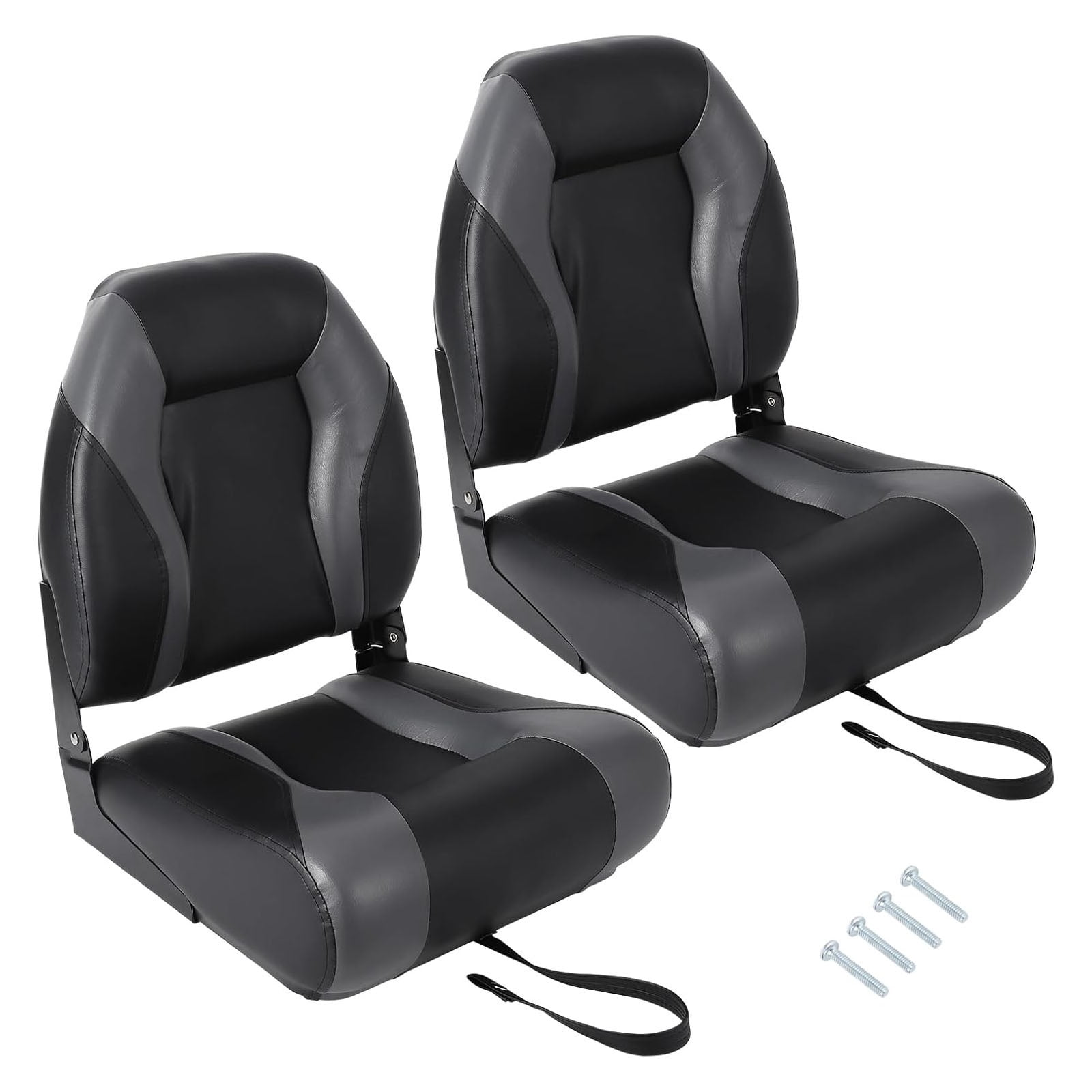 Ladcaser 2 Pack Premium High Back Folding Boat Seat, Marine Seats for ...