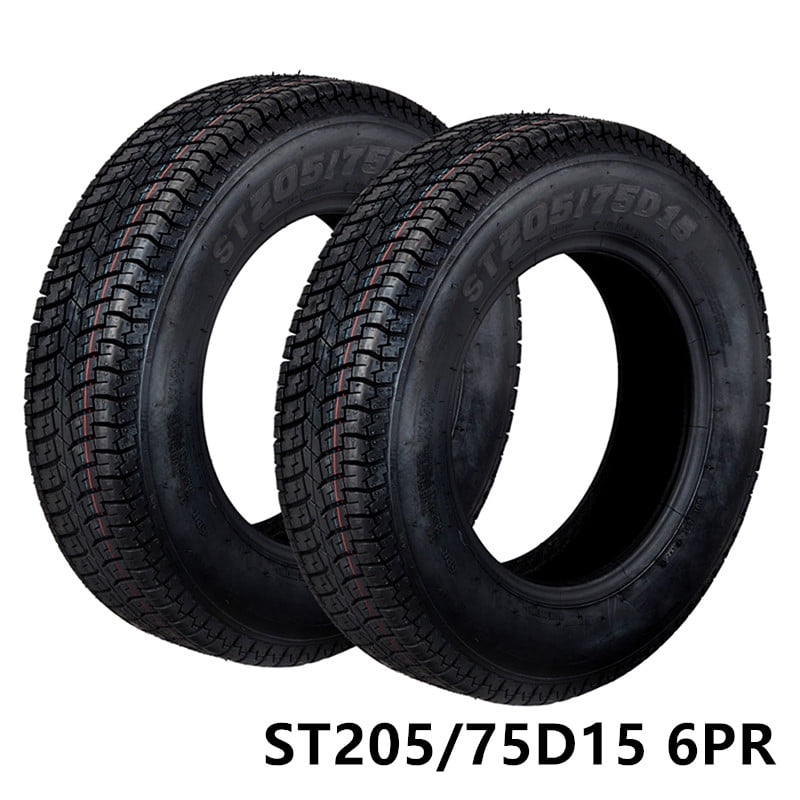 Ladcaser 2 Pack ST205/75D15 Trailer Tires 6PR Load Range C 15in Fuel ...