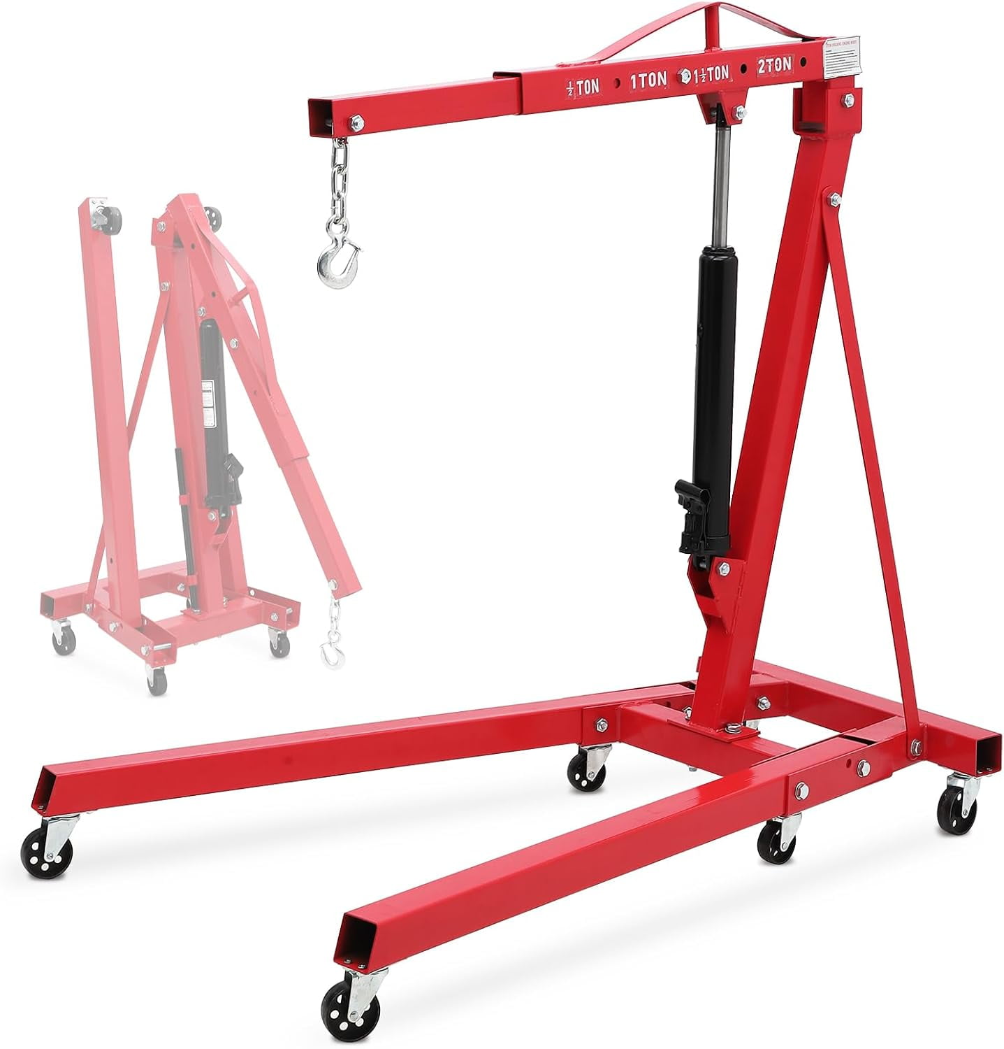 Ladcaser 2 Ton Engine Hoist, Folding Cherry Picker Engine Hoist with ...