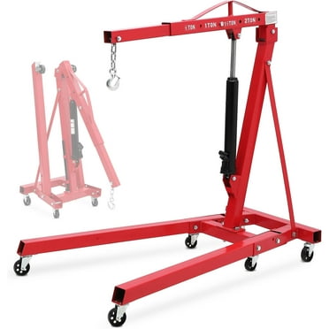 2 Ton 4400 LBS Folding Hydraulic Engine Hoist Heavy Duty Steel Cherry ...