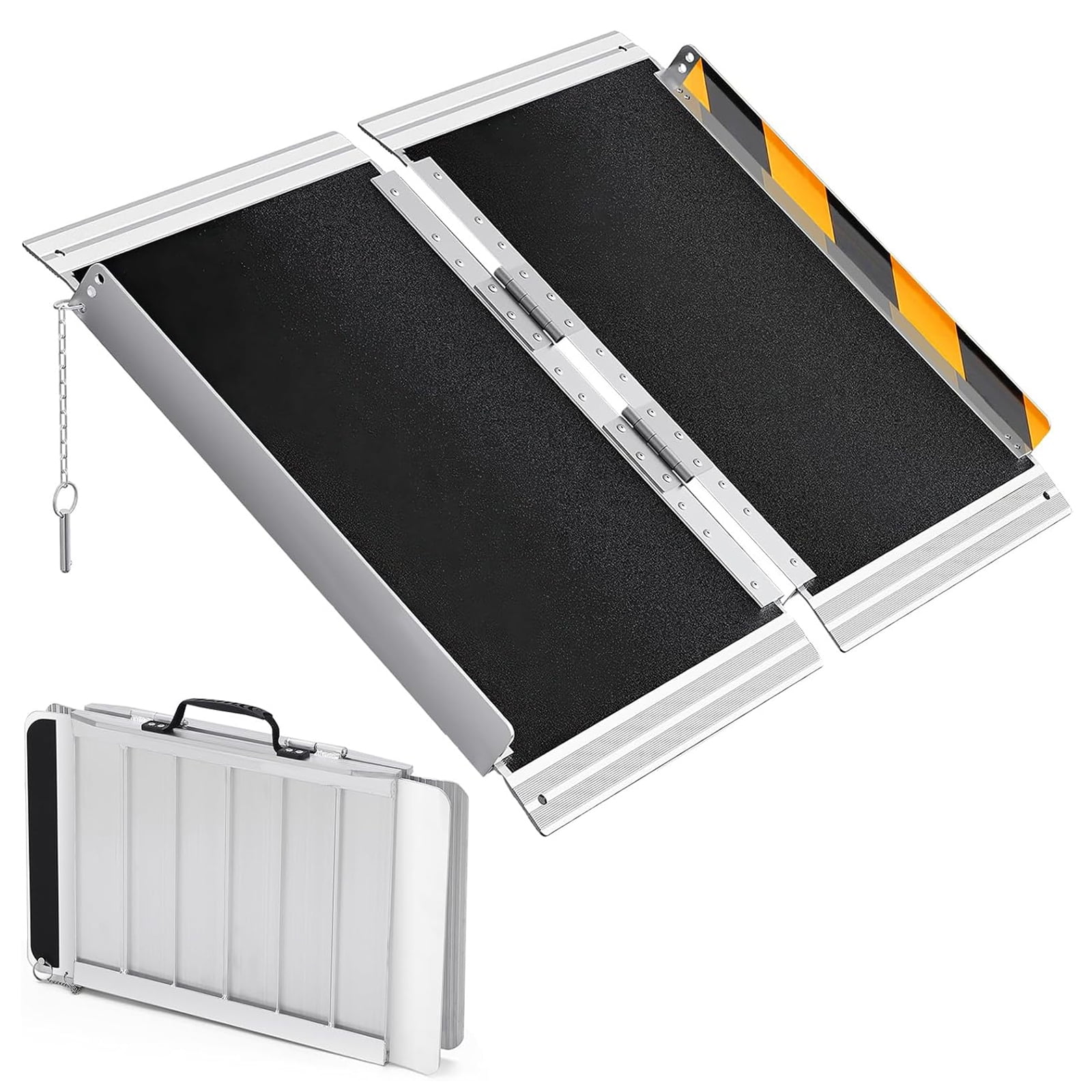 Ladcaser 2ft Wheelchair Ramp Non-Slip Aluminum Folding Wheelchair Ramp ...