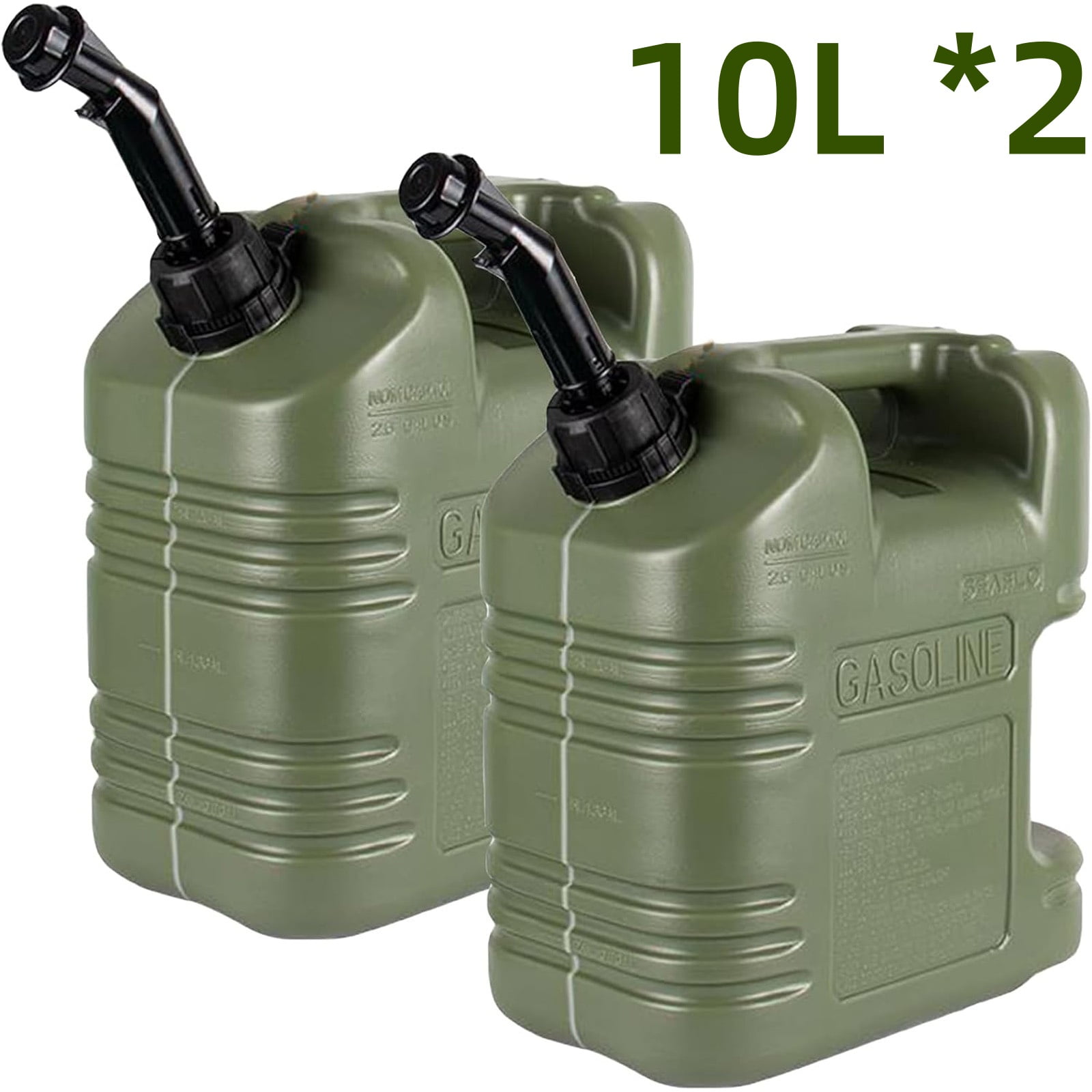 Ladcaser Gas Fuel Can Storage Container 2.6 Gallon Spill-Proof Tank ...