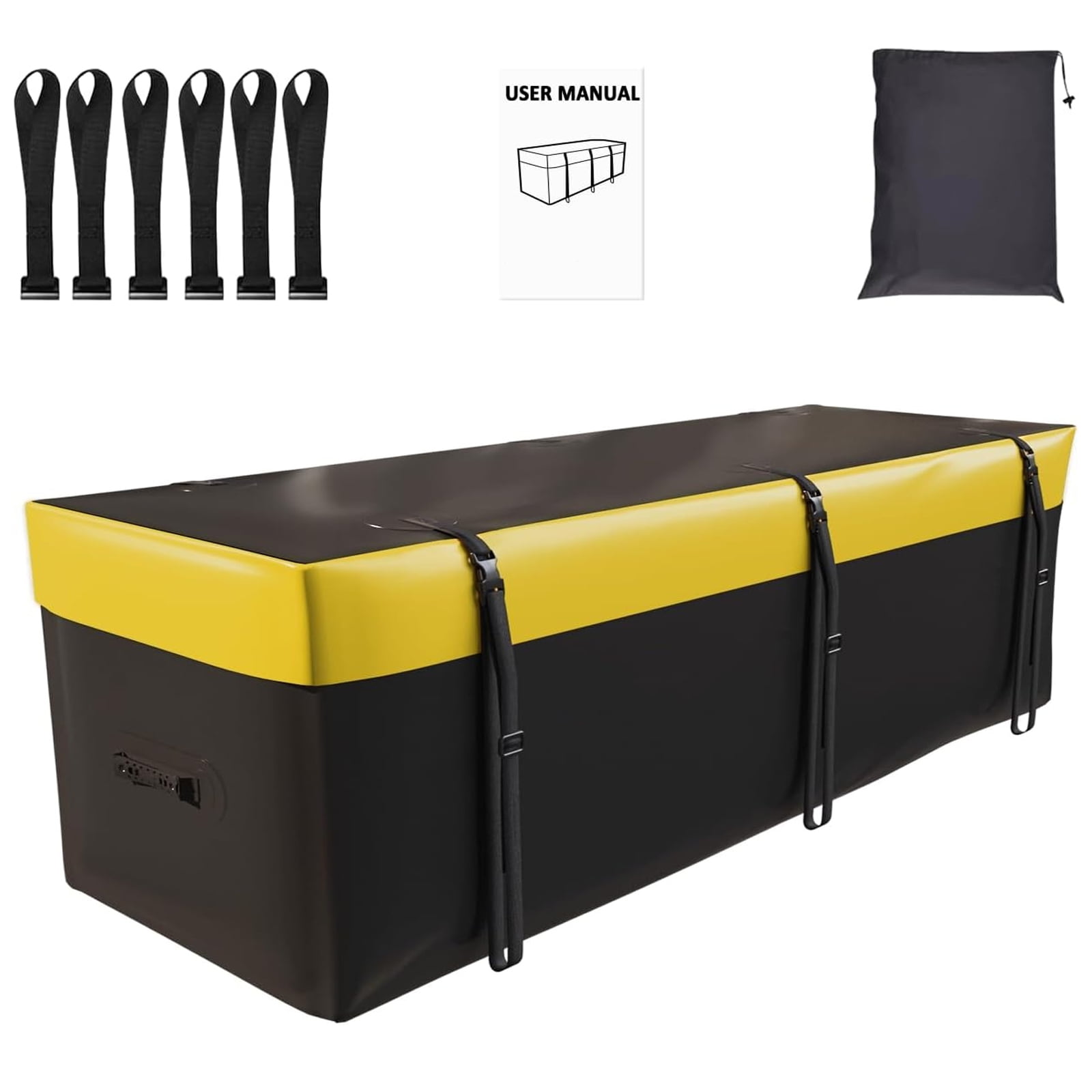 Ladcaser Hitch Mount Cargo Carrier Bag, 15 Cubic Feet Waterproof Cargo ...