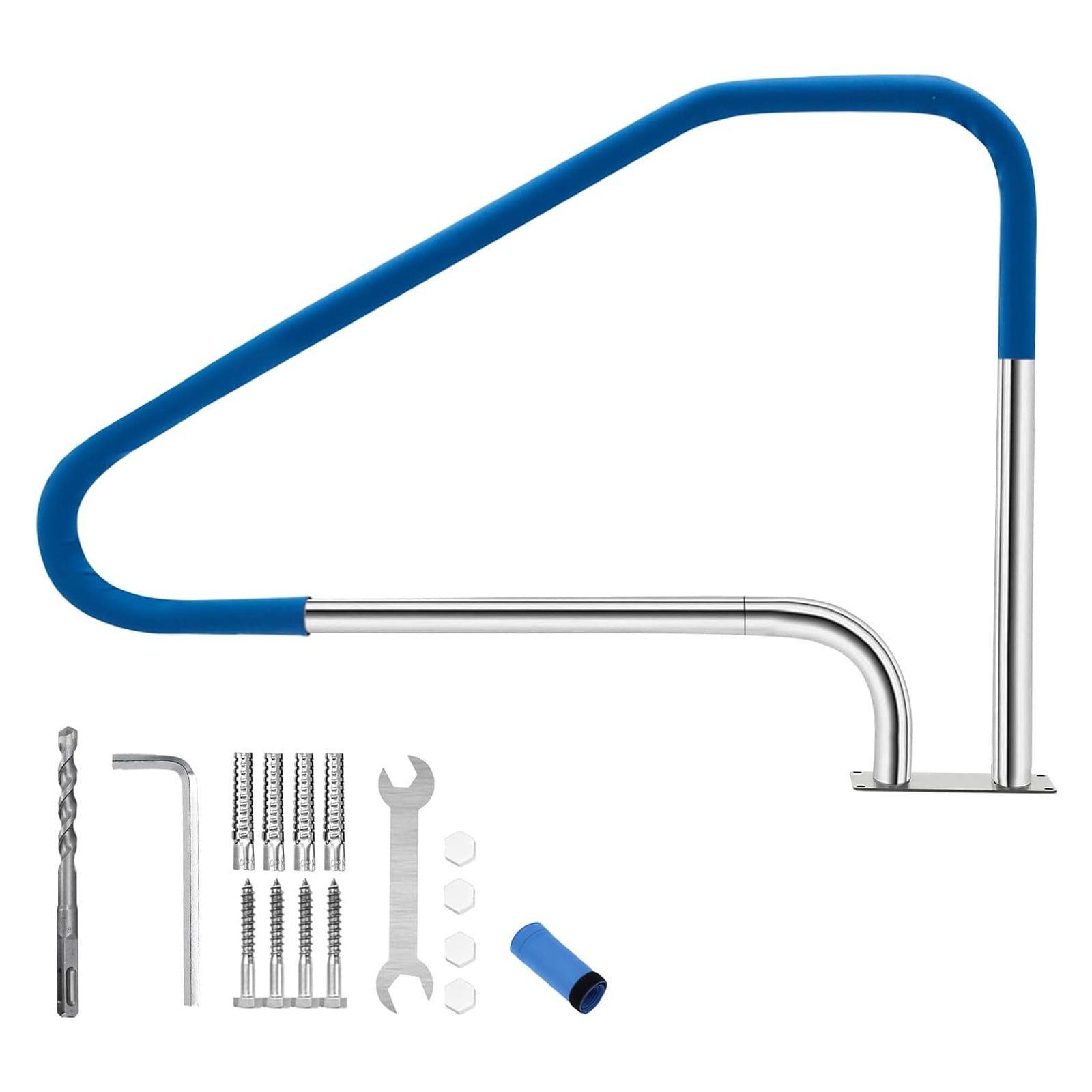 Ladcaser Pool Handrail 49.4"x34"/54"x36" Pool Railings with Grip Cover ...