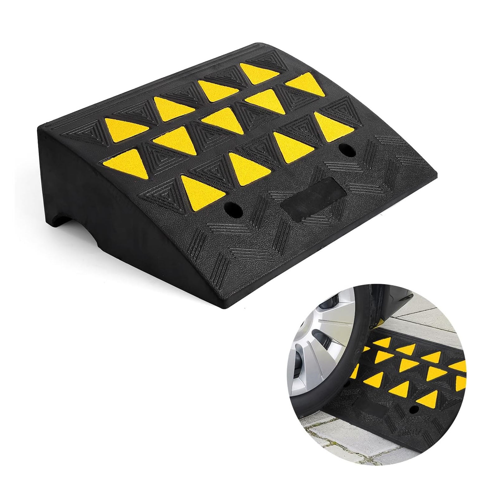 Ladcaser Rubber Curb Ramp 6" Rise Sidewalk Ramp for Forklifts, Trucks ...