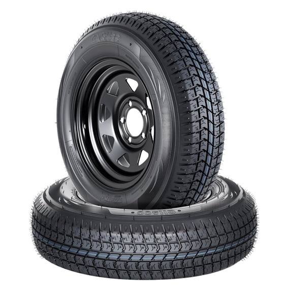 Ladcaser ST205/75D15 Trailer Tire and Wheel Assembly, Heavy-Duty Load ...