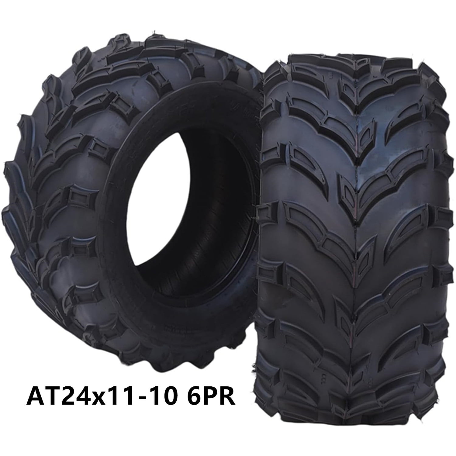 Ladcaser Set of 2 ATV UTV 24x11-10 Off-Road Tires 6 Ply Tubeless All ...