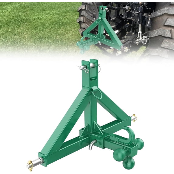 Ladcaser Tractor 3 Point Hitch Receiver, 2 in Receiver & Towing Ball ...
