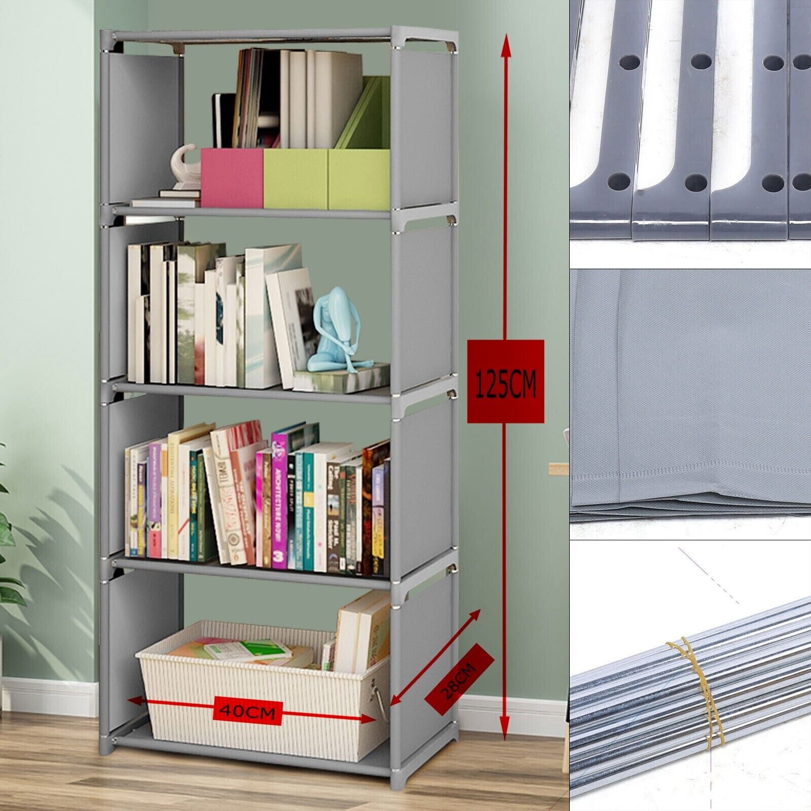 Ladder Bookcase Storage Rack Bookshelf Shelf Stand Display Shelf Holder ...