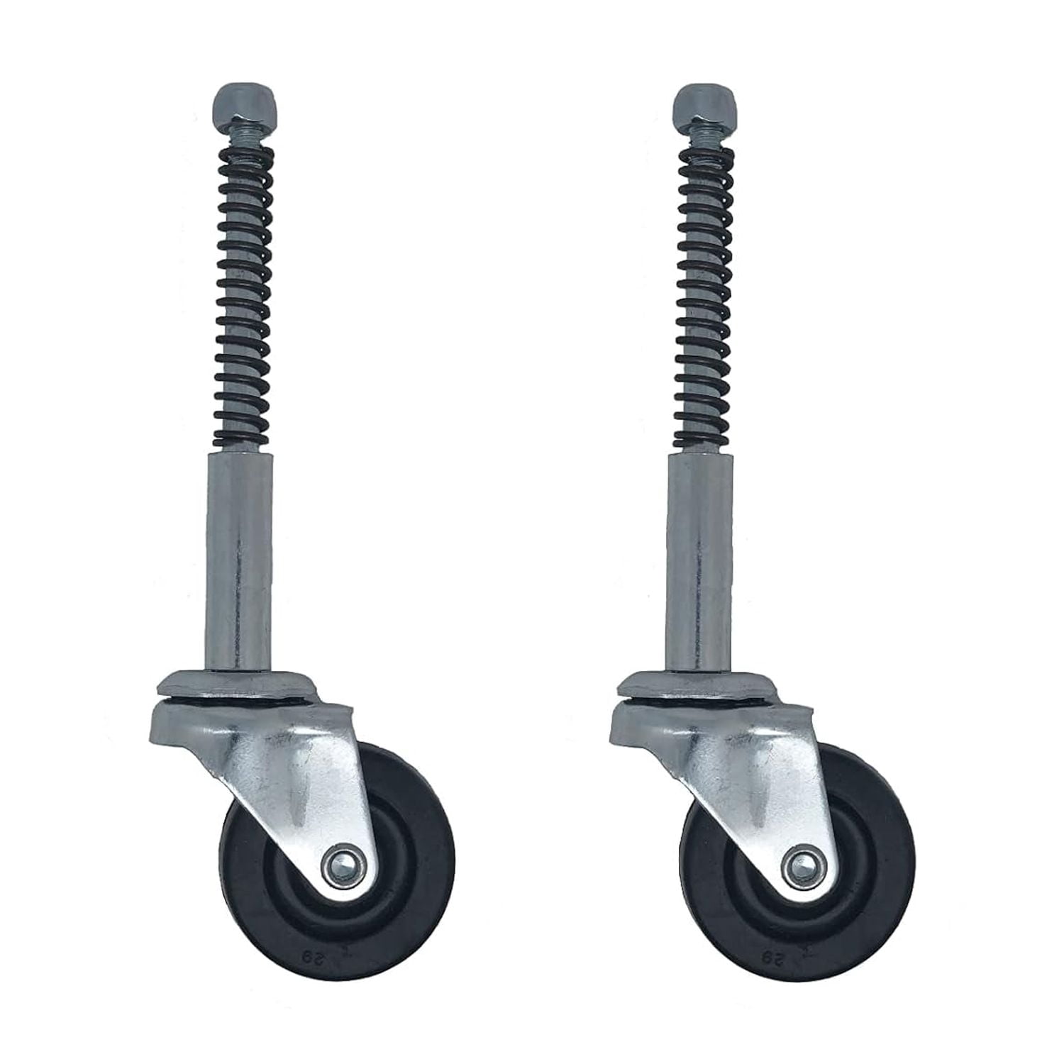 Ladder Caster Set of 2 | Spring Loaded 3" Wheel | 5/16" Threaded stem ...