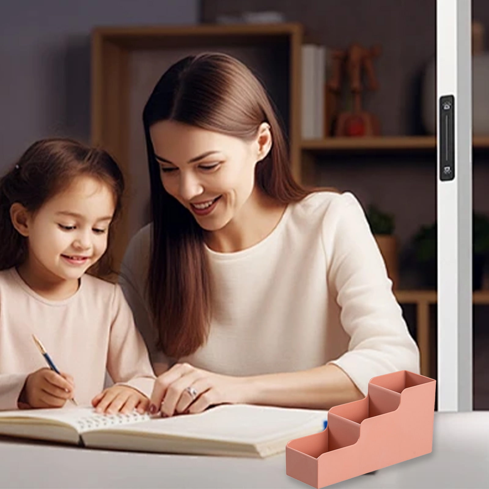 Ladder Design Pen Holder Rack , Multi-compartment Desktop Storage ...