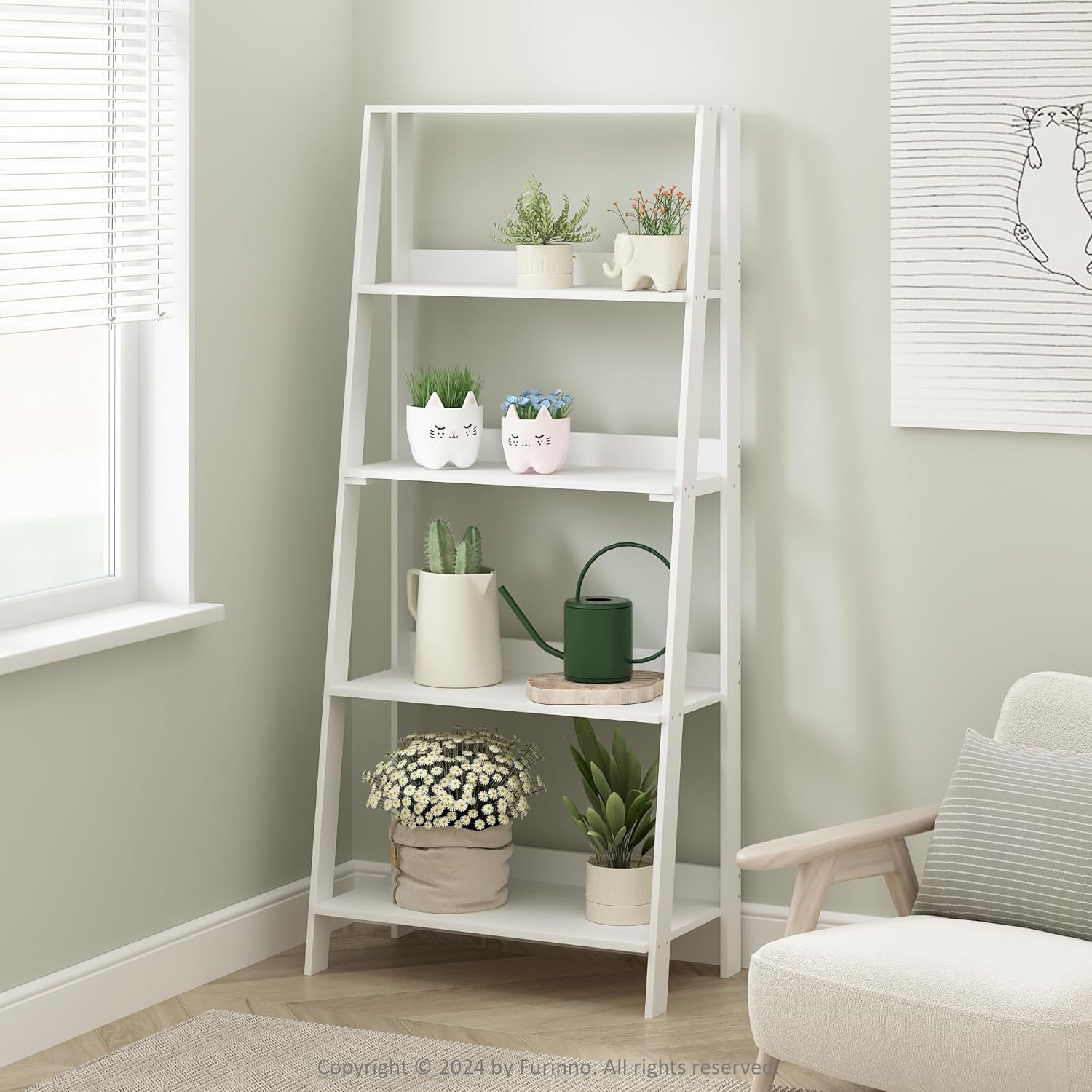 Ladder Display Shelf, 5-Tier, White - Walmart.com