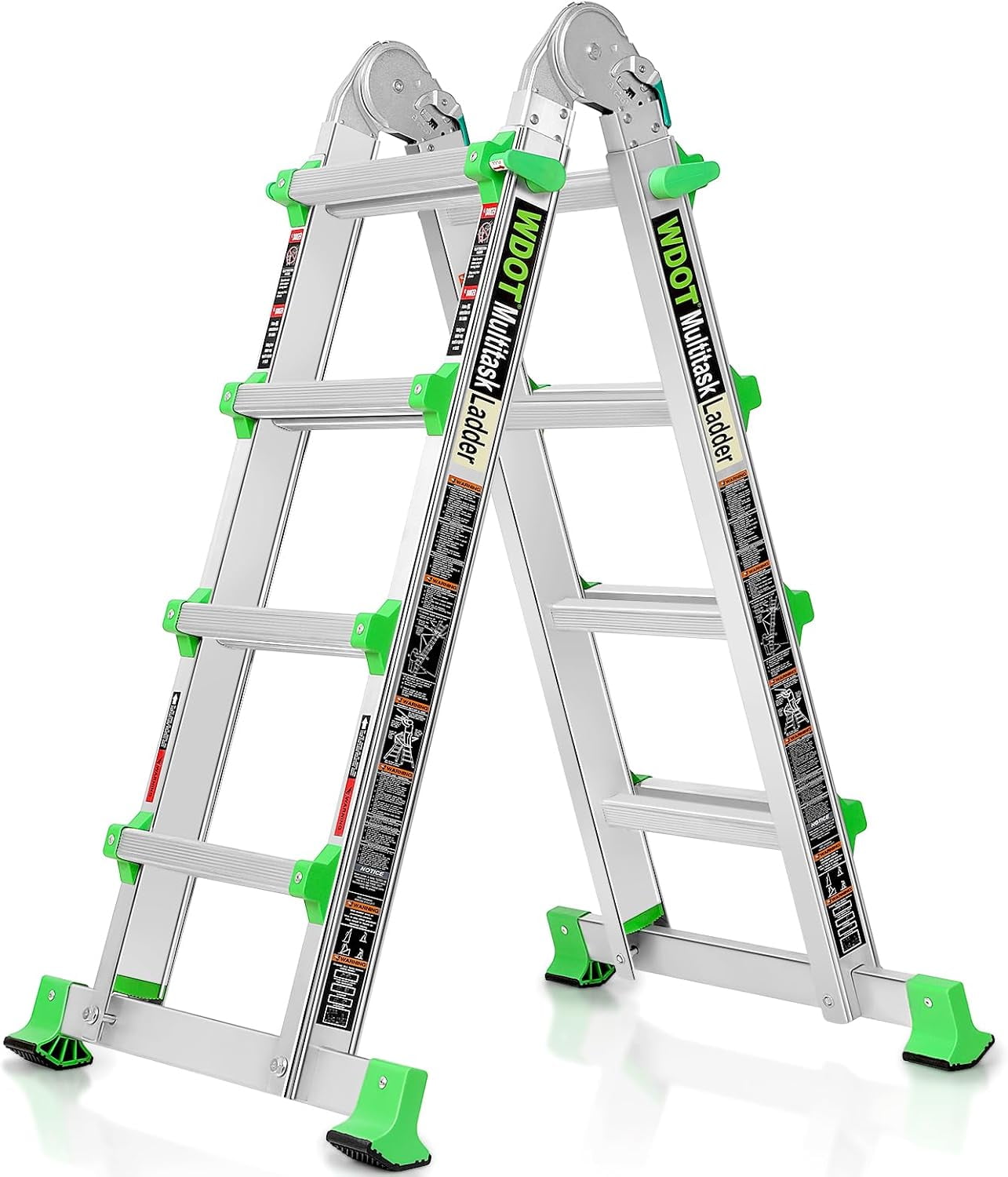 Ladder, Extension Ladders for Home Stairs 14 Ft, 4 Step Multi Position ...