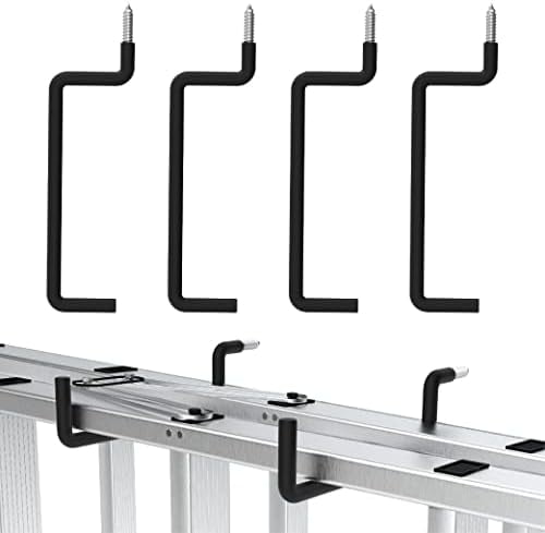 Ladder Hooks 4 Pack Wall Hangers - for Garage Storage: Ladder, Chair ...