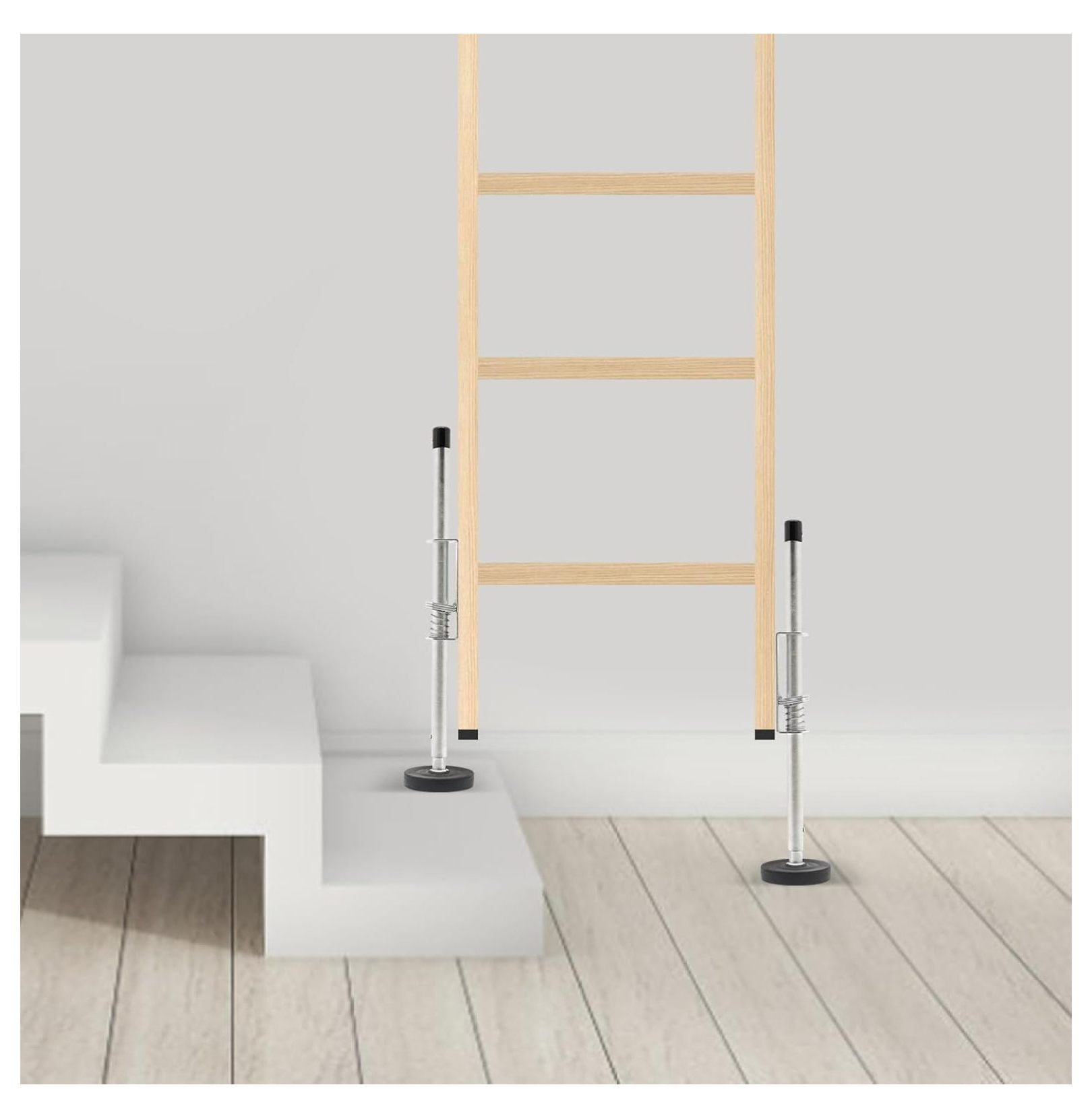 Ladder Leg Leveler Pair with Engraved Anti-Slip Pattern Steel Pole ...