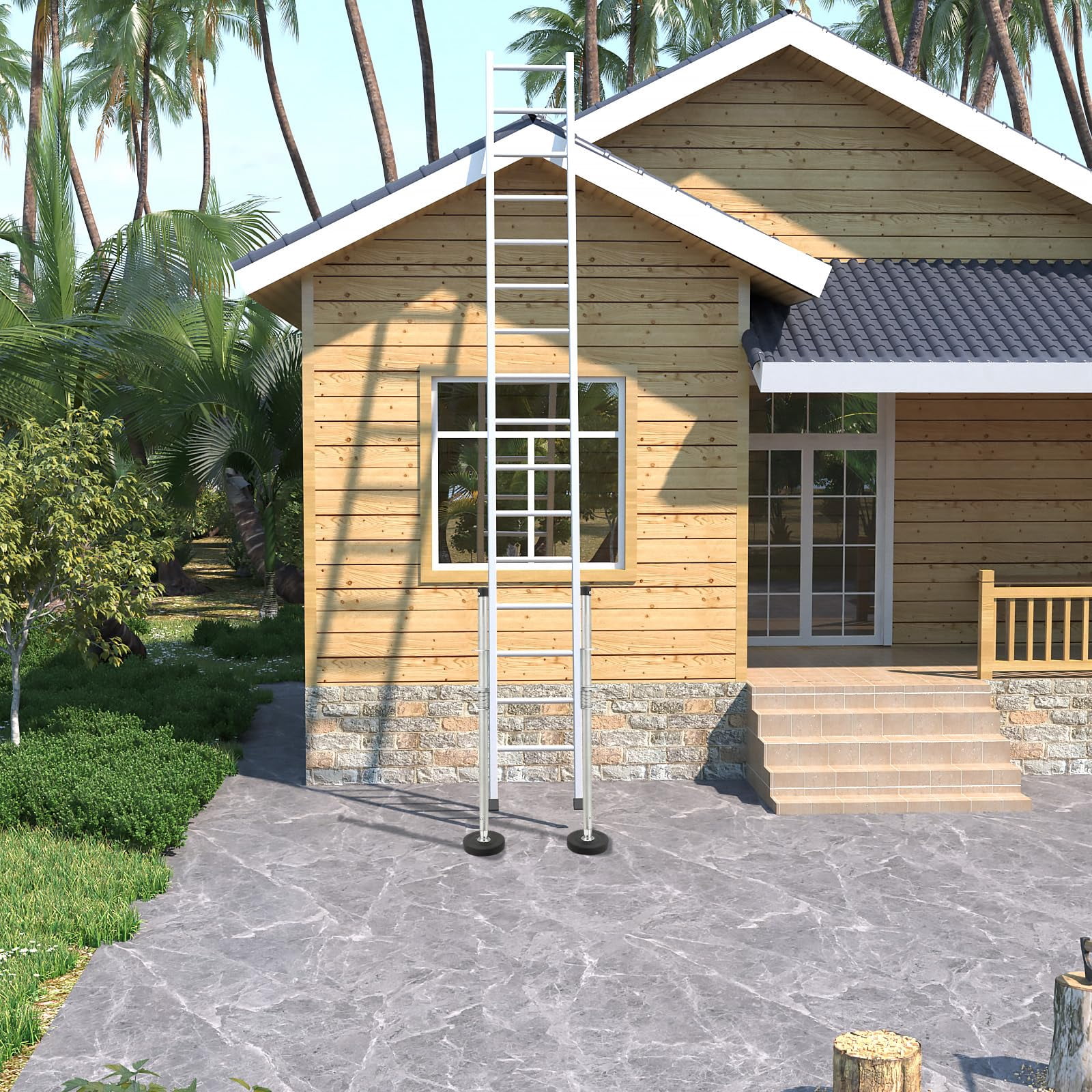 Ladder Leveler Pair with Engraved Anti-Slip Pattern Steel Pole ...