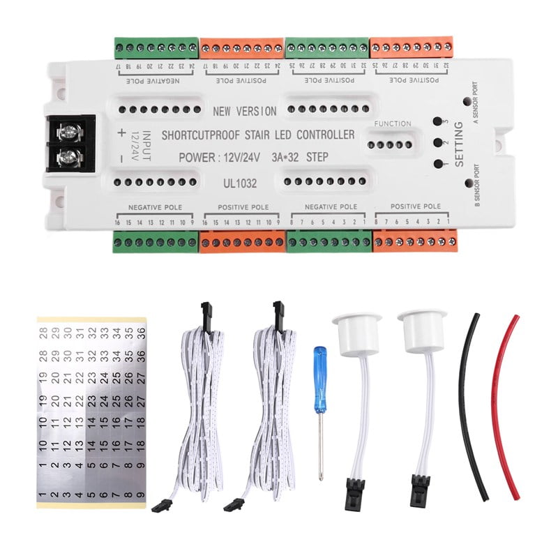 Ladder Night Light 32 Channels Stair LED Motion Sensor Light Prevent ...