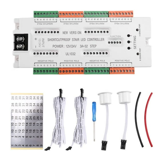 Ladder Night Light 32 Channels Stair LED Motion Sensor Light Prevent ...