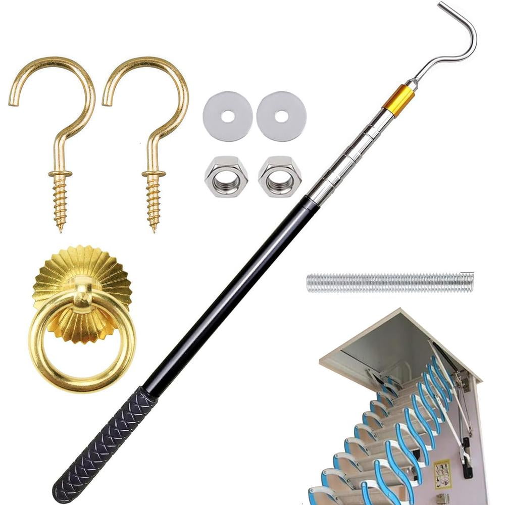 Ladder Pull Down System Kit Attic Metal Pull Hook Set Attic Pull down ...