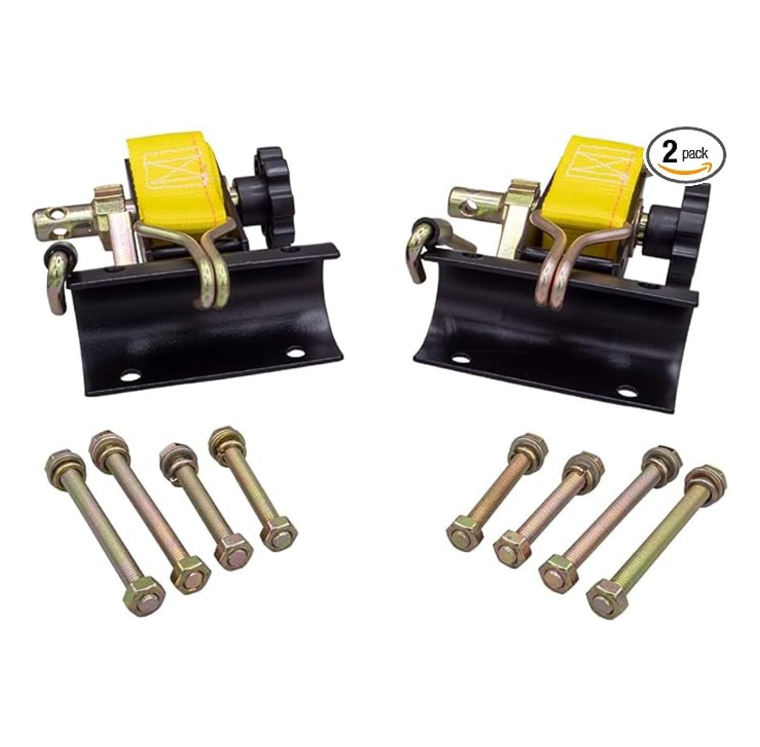 Ladder Rack Ratchet Straps 1-1/2"x7' Yellow (Pair) - 500Lbs Capacity ...