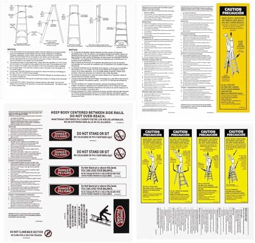 Ladder Safety Stickers for Werner LFS100 Fiberglass Extension Ladders ...