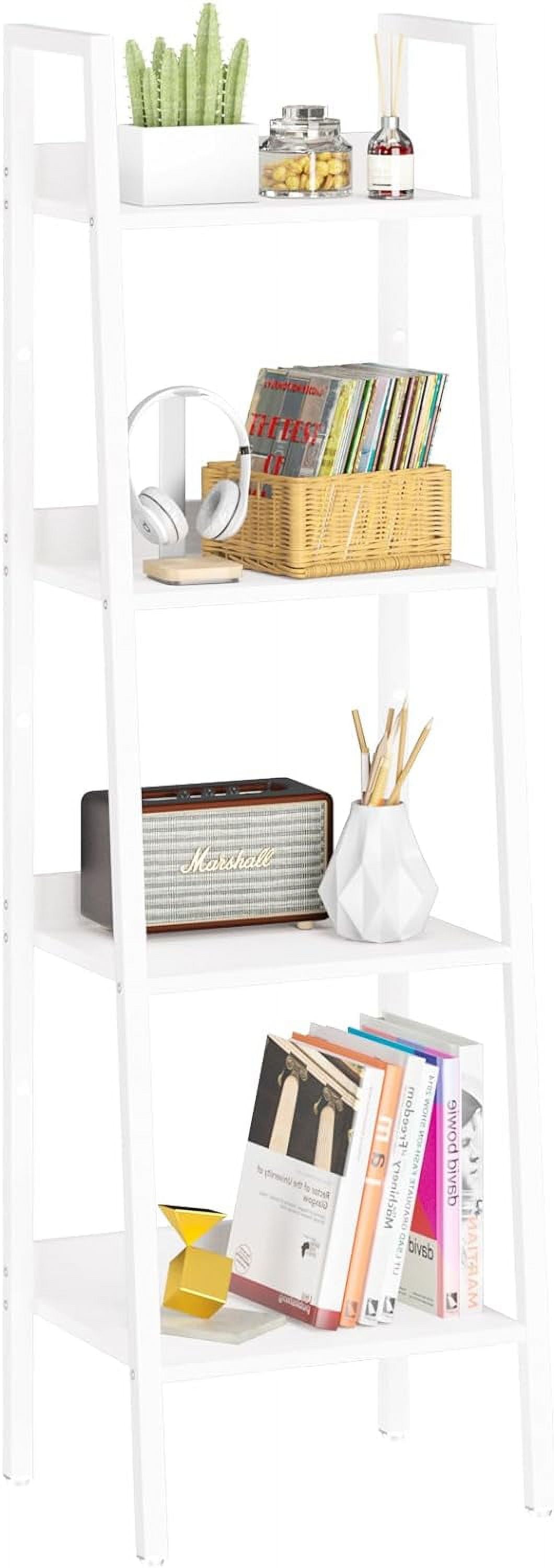 Ladder Shelf, 4 Tier Tall Ladder Bookshelf Corner Shelf, Industrial ...