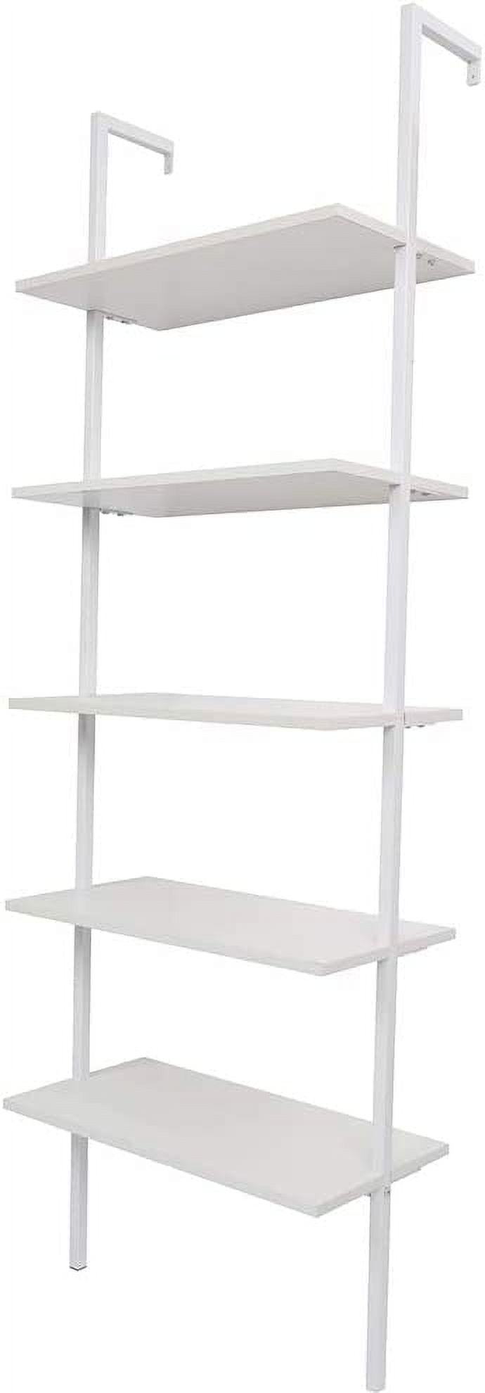 Ladder Shelf,5-Shelf Wood Ladder Bookcase Open Wall Mount Ladder ...