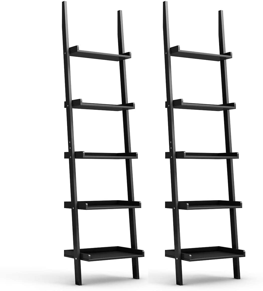 Ladder Shelf 5-Tier Multifunctional Modern Wood Plant Flower Book ...