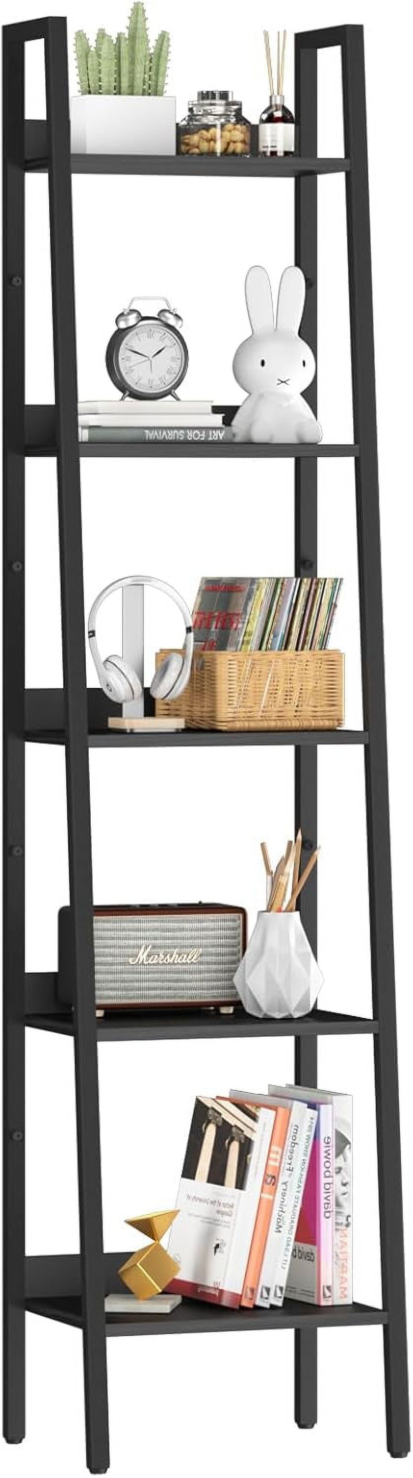 Ladder Shelf, 5 Tier Tall Ladder Bookshelf Corner Shelf, Industrial ...