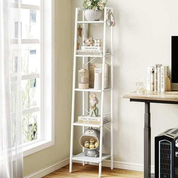Ladder Shelf, Bookshelf Bookcase, Freestanding Corner Storage Shelve ...