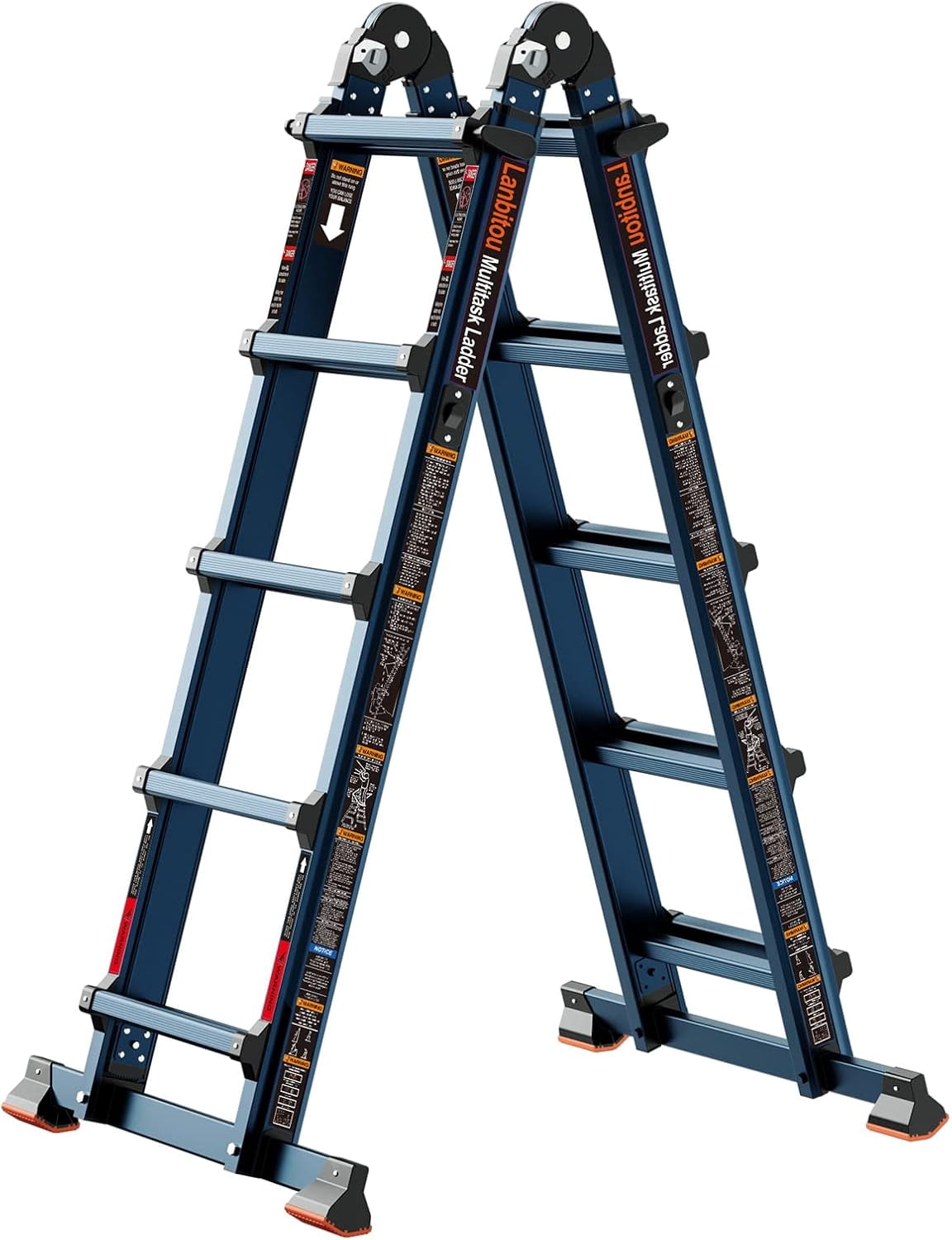 Ladder A Step Ladder Extension FT -Slip Multi Position Storage Folding ...
