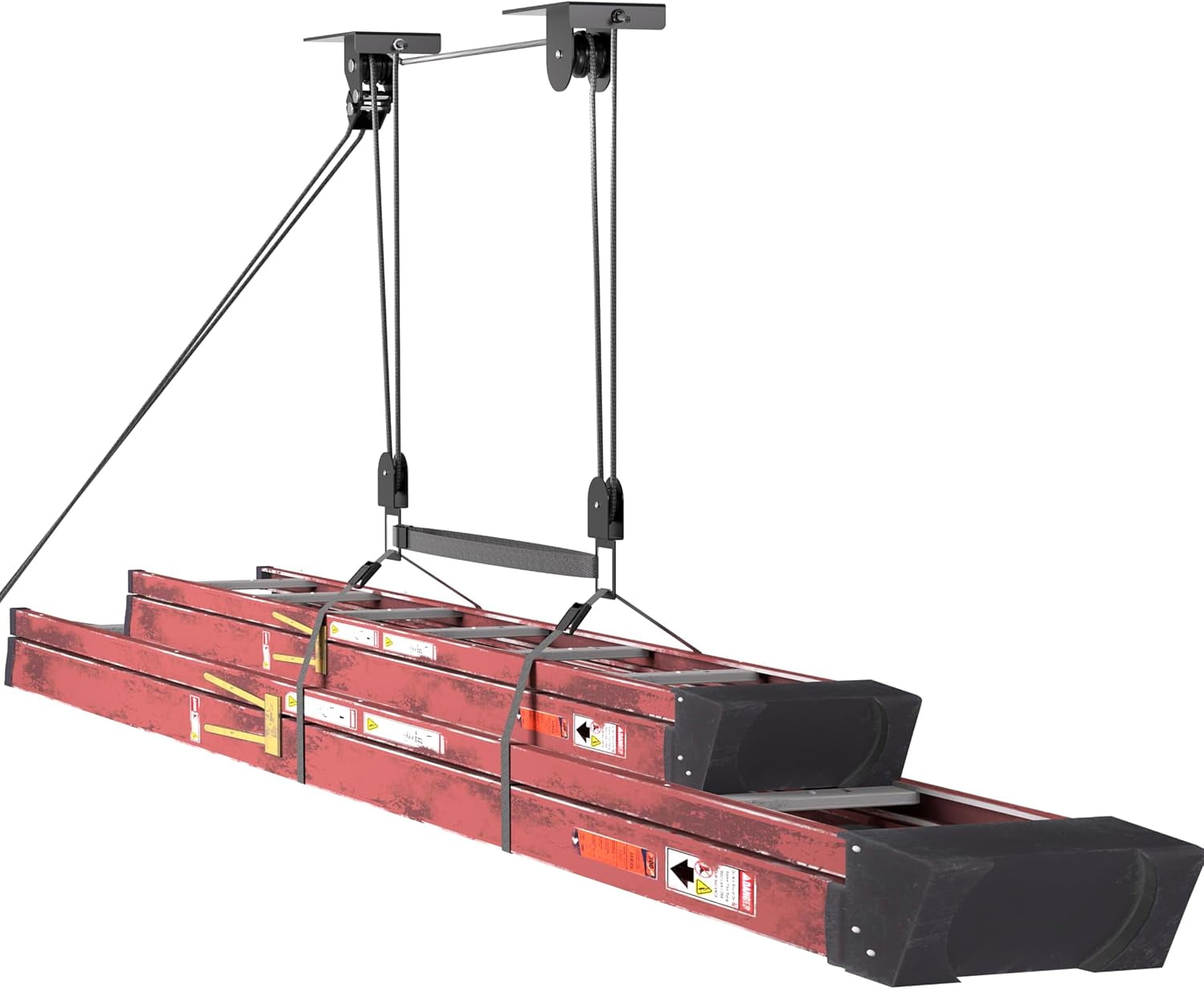 Ladder Storage, Larger Pulley Ladder Hoist, Self Locking Function ...