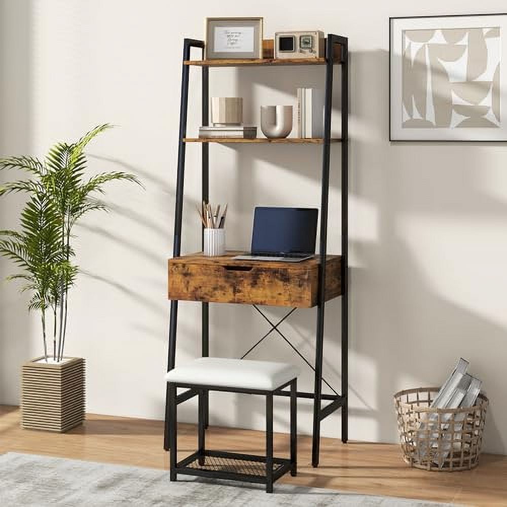 Ladder Vanity Desk Set - Makeup Vanity Table with Flip Top Mirror ...