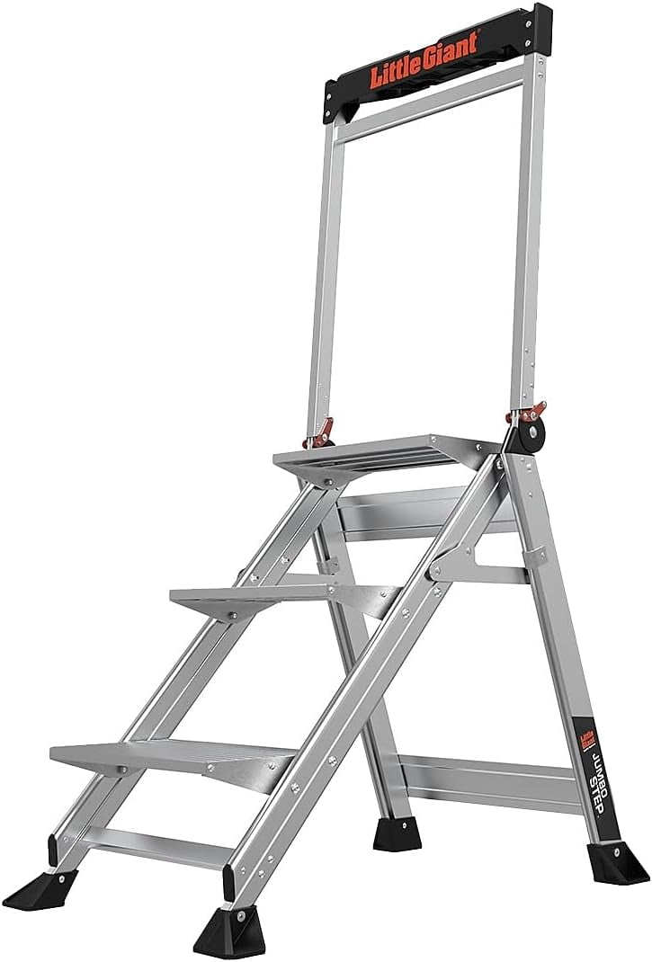 Ladders Jumbo Step, Foldable 3-Step Stool, 2.2-Ft Aluminum, with ...