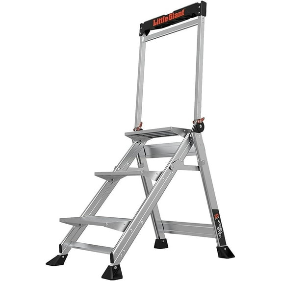 Ladders Jumbo Step, Foldable 3-Step Stool, 2.2-Ft Aluminum, with ...