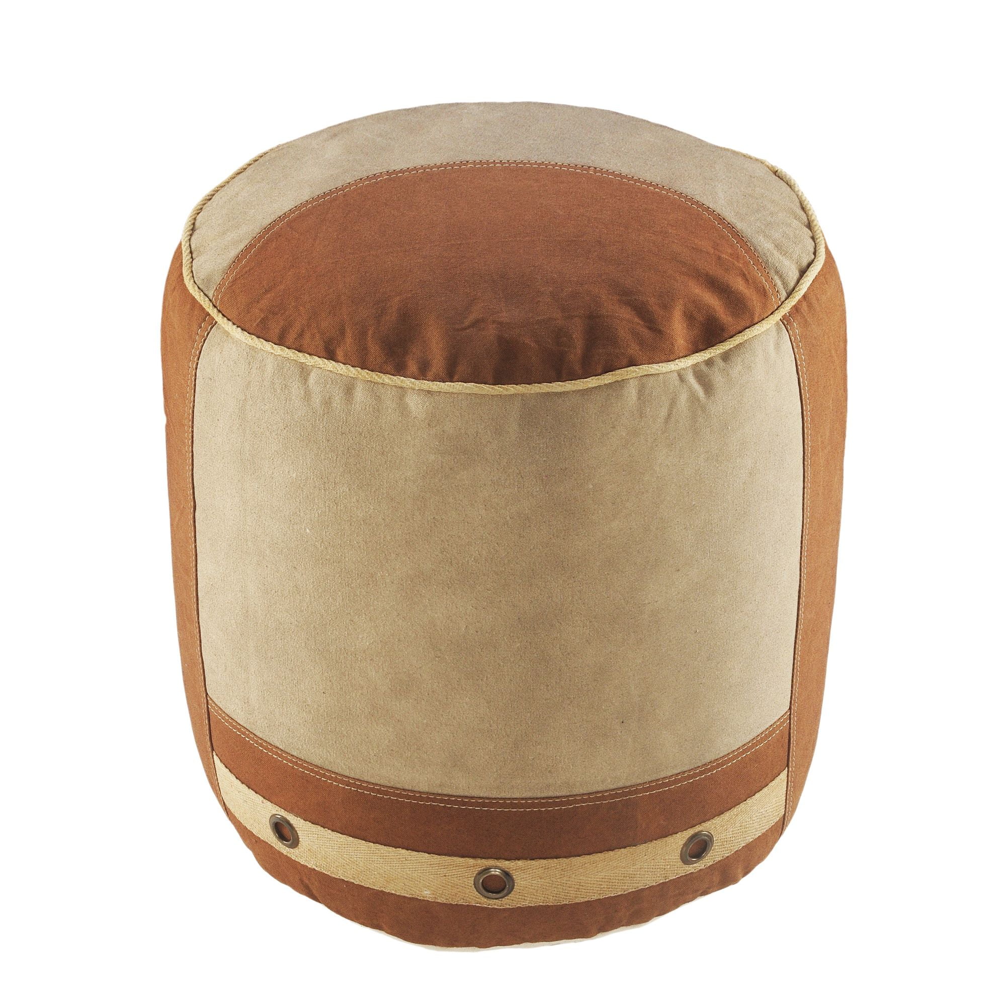 Laddha Home Designs 16" Beige and Brown Rustic Industrial Handmade ...