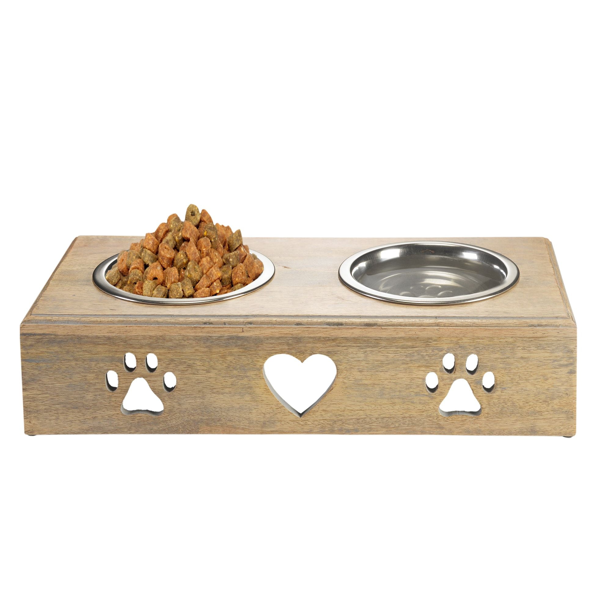 Laddha Home Designs 19" Brown Paw and Heart Cutout Handmade Mango Wood ...