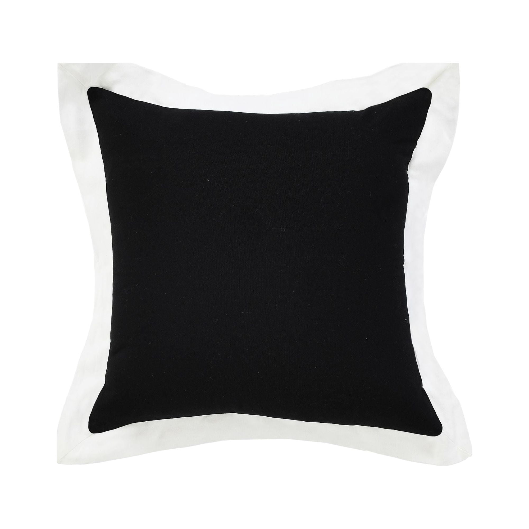 Laddha Home Designs 20" Black and White Bordered Flange Frame Square ...
