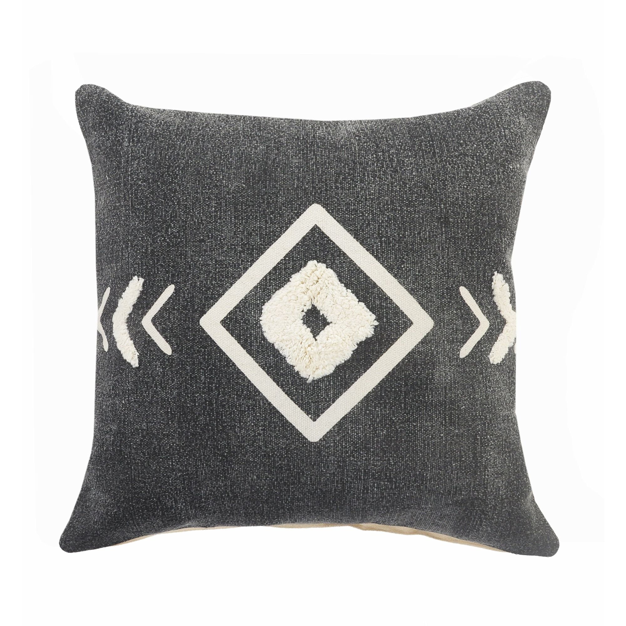 Laddha Home Designs 20" Black and White Geometric Diamond Square Throw ...