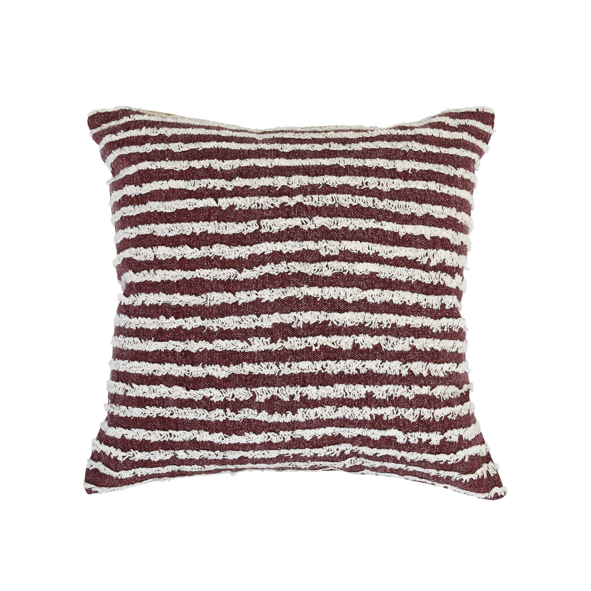 Laddha Home Designs 20" Red and Cream Wispy Ways Square Throw Pillow ...