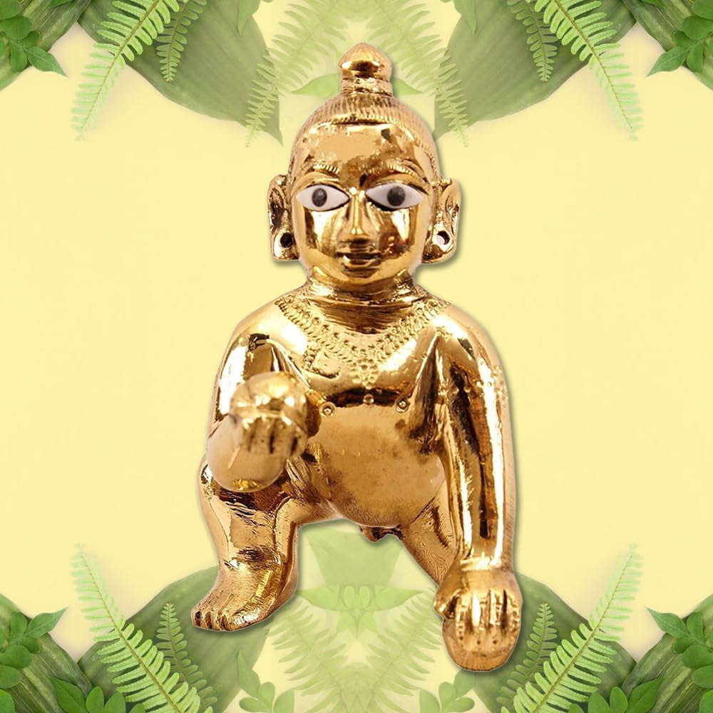 Laddu Gopal God Idol, Lord Krishna, Thakur Ji Murti, Gold, Brass, Bal ...