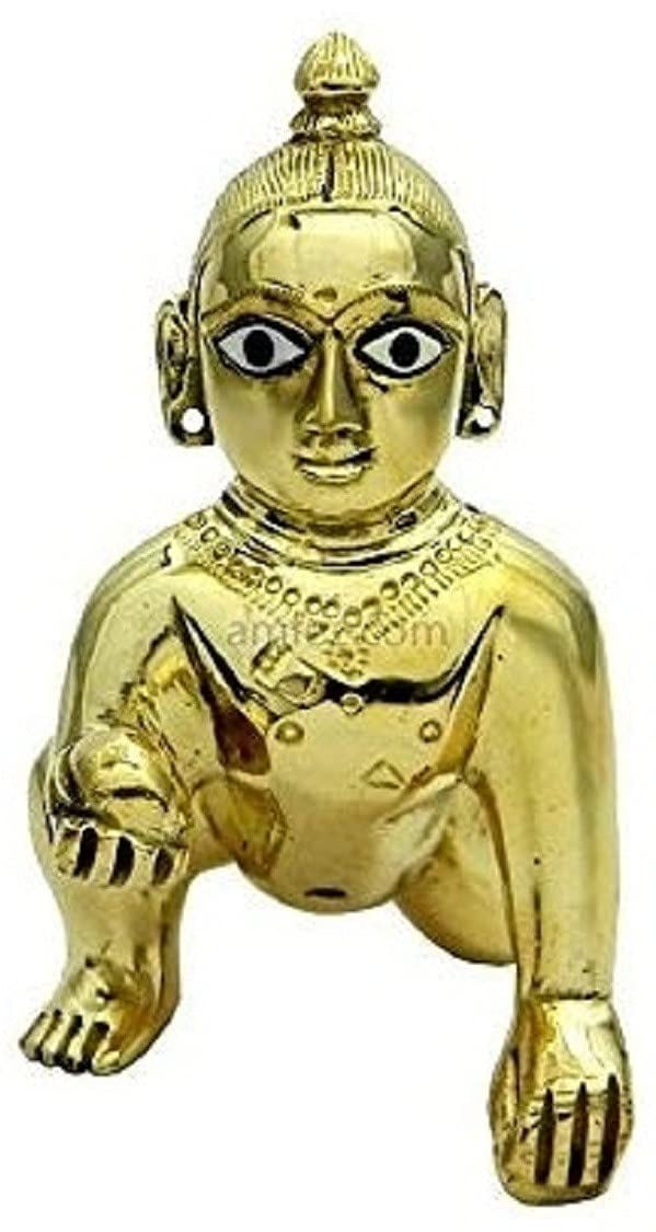 Laddu Gopal God Idol, Thakur Ji, Bal Gopal Ji Statue, Gold, Brass, Size ...