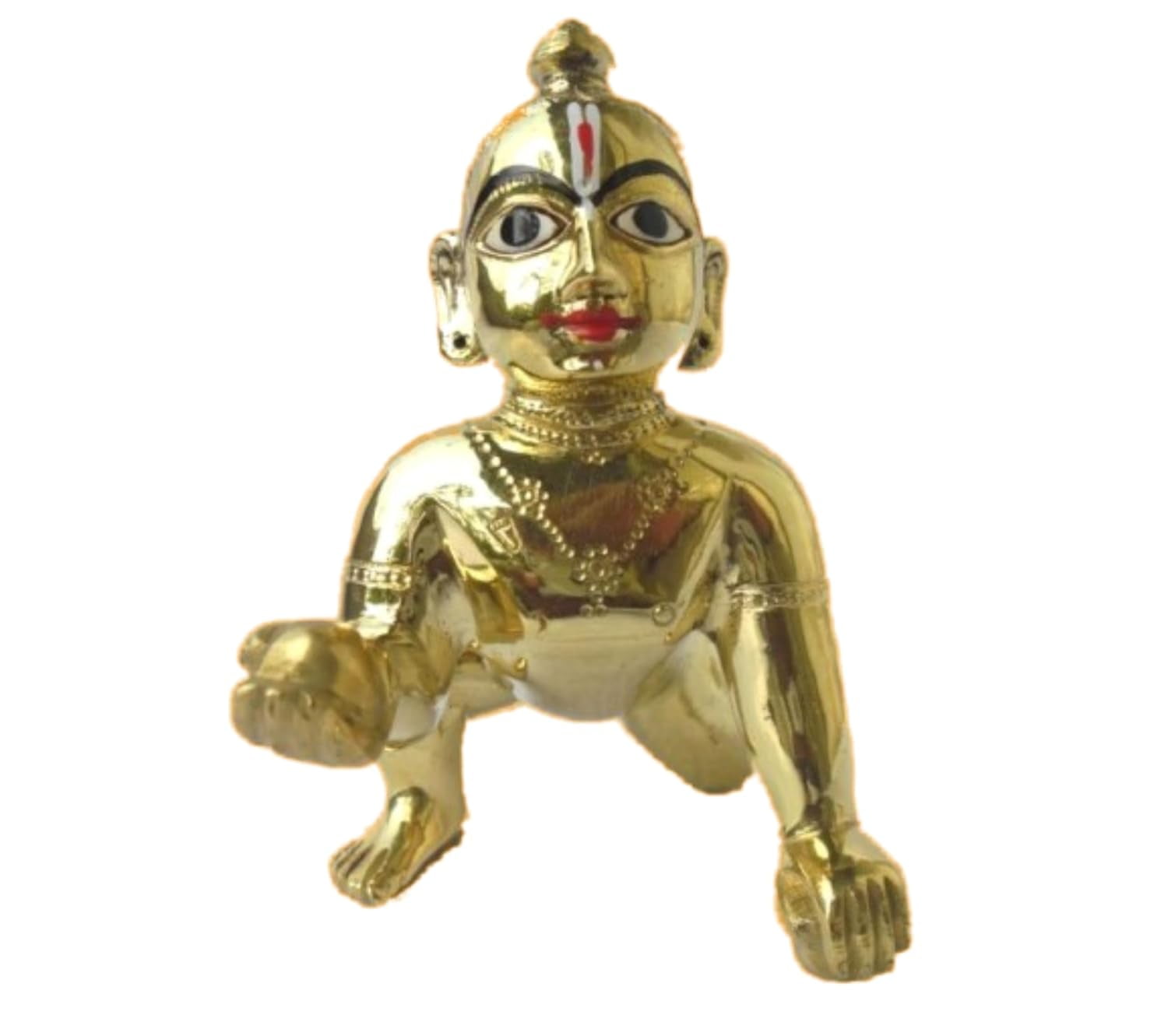 Laddu Gopal Idol, Bal Gopal, Thakur Ji Murti, Brass, Gold, Idol - Size No.12, Antique Look ...