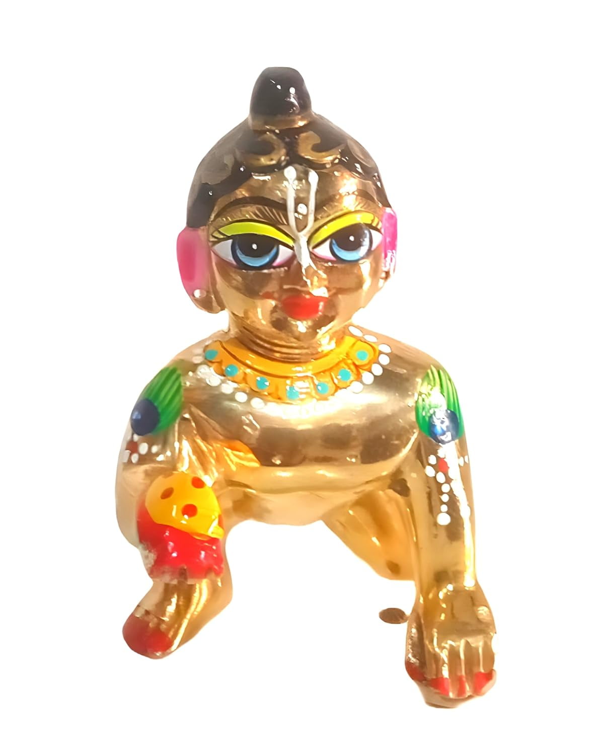 Laddu Gopal Idol, Golden Hand Painted Idol, Bal Gopal, Gold, Brass ...