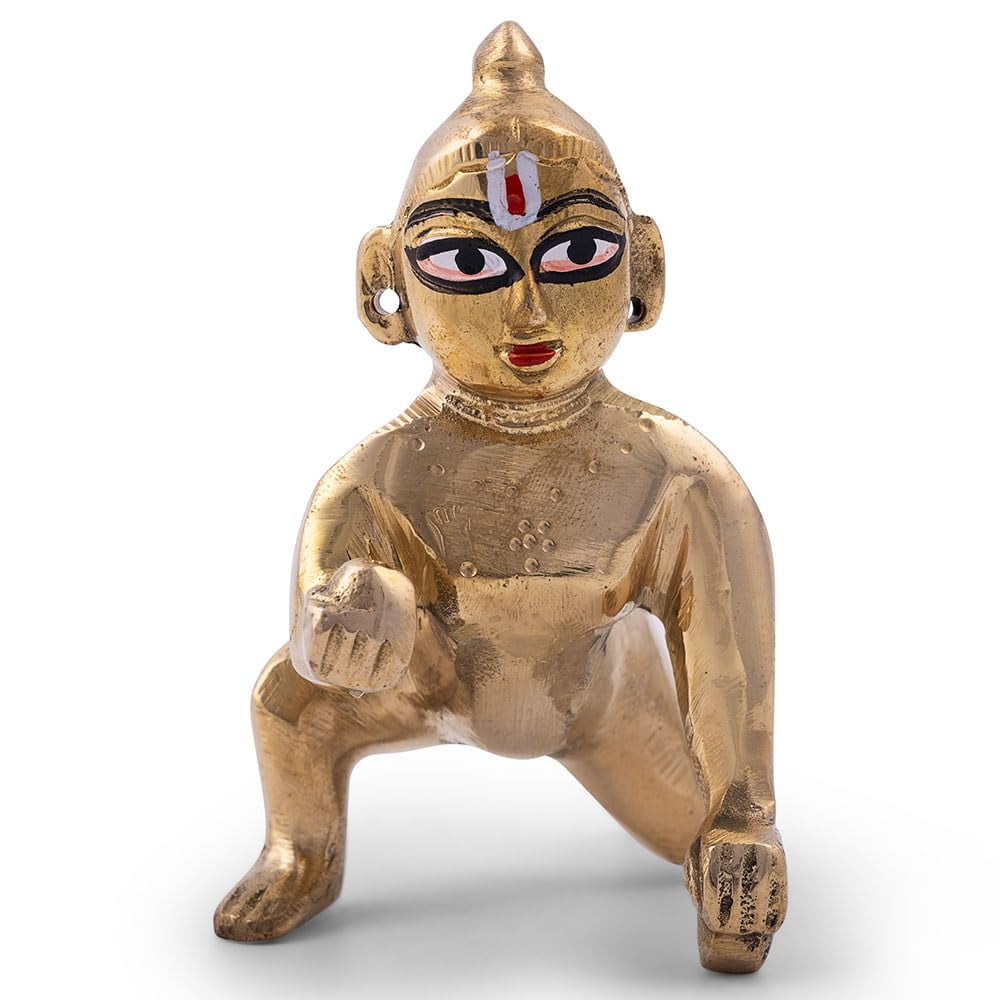 Laddu Gopal Idol, Petal Ke Laddu Gopal, Thakur Ji, Gold, Brass, Size ...