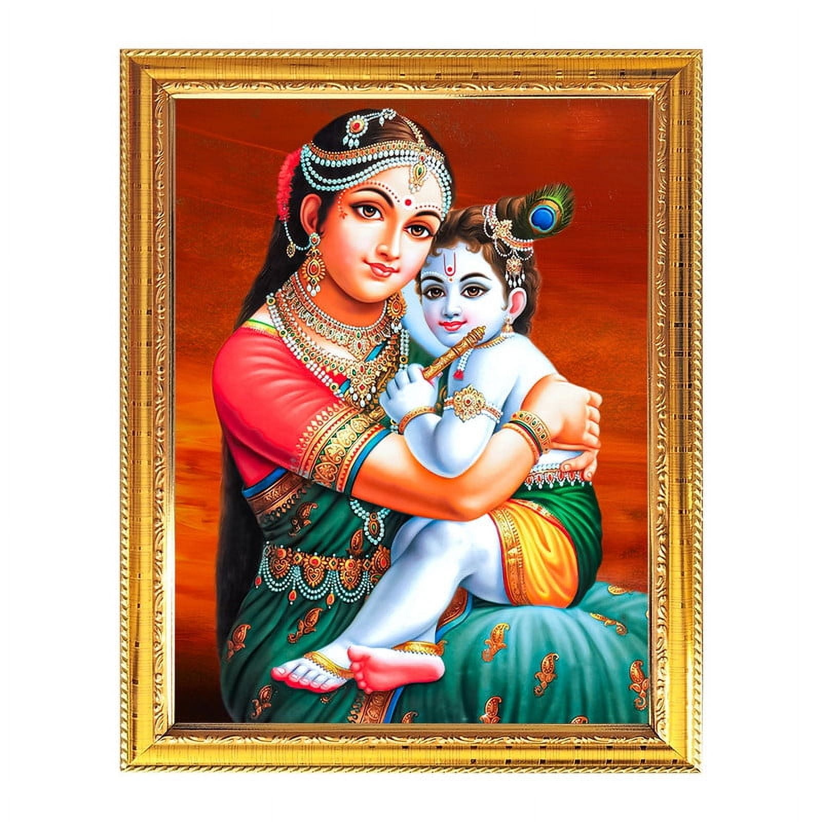 Laddu Gopal Indian God Photo With Golden Frames For Pooja And Wall Gift ...