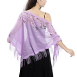 Ladiery Triangle Lace Shawls and Wraps for Evening Dresses with Tassels ...