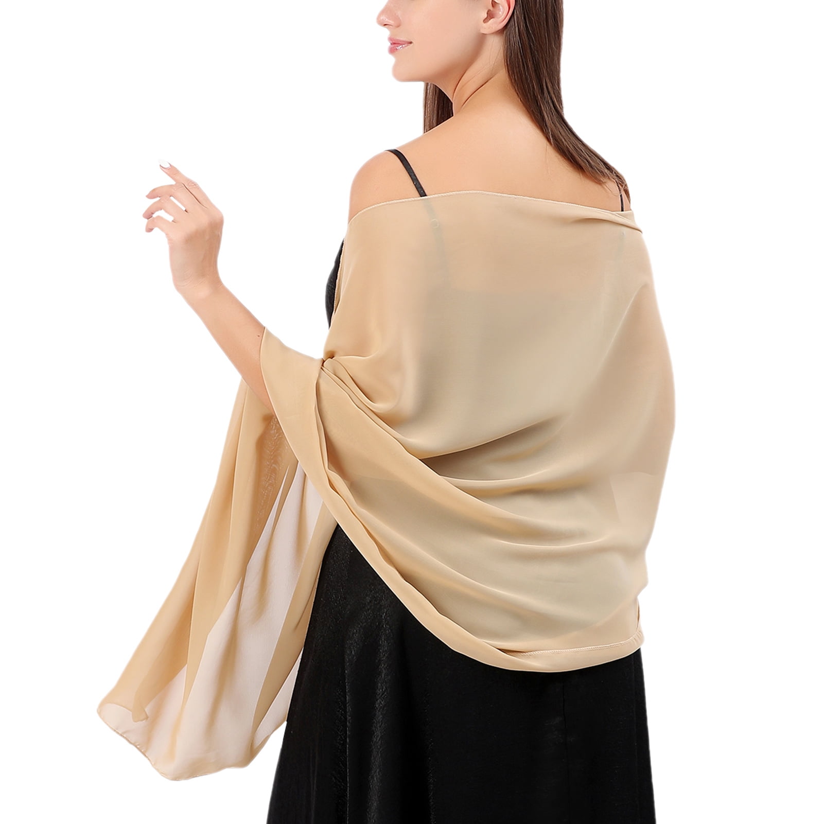 Ladiery Women Chiffon Shawls and Wraps for Evening Dresses, Elegant ...
